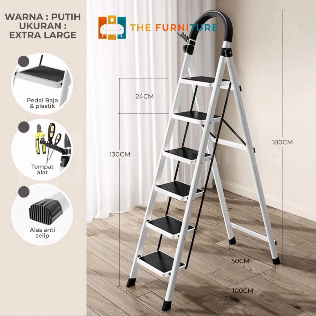 Jual Tangga Rumah Lipat Tangga Besi Lipat 3/4 Step Household Steel ...