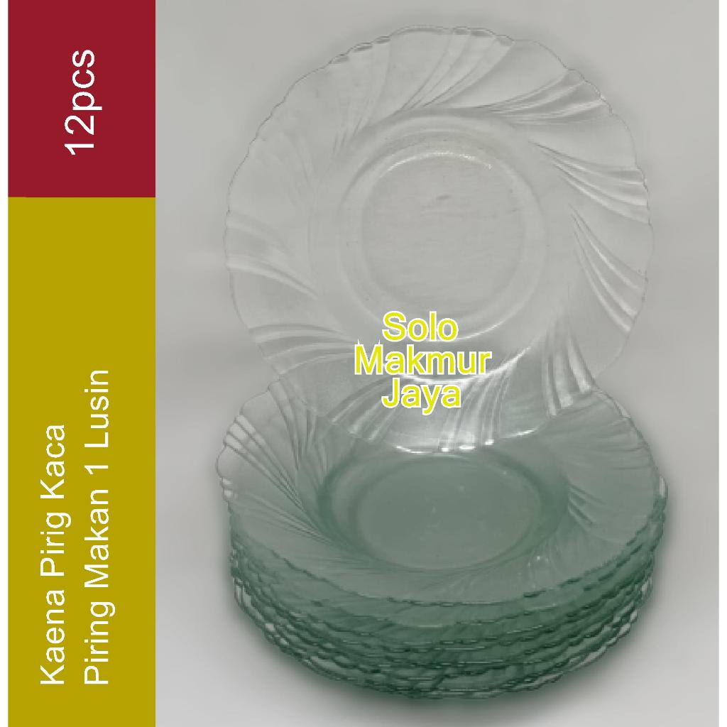Jual Kaena Piring Makan Kaca Bening Beling tebal 19cm Piring Kaca 19cm ...
