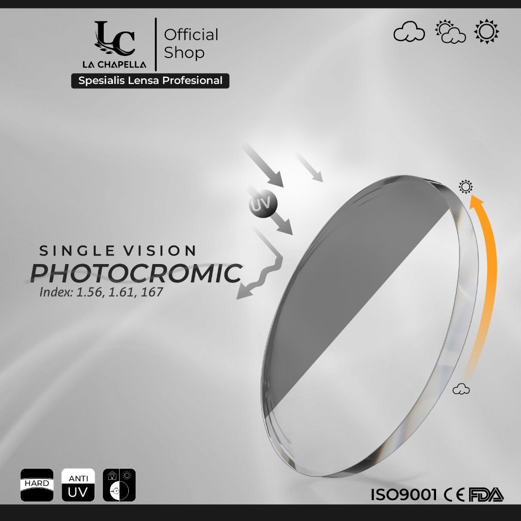 Jual La Chapella - Lensa Kacamata Photochromic Minus/Plus/Silinder ...