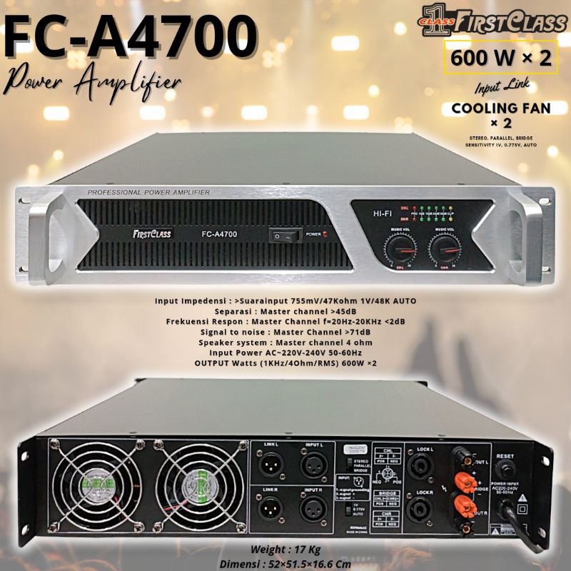 Jual Professional Power Amplifier Firstclass Fc a4700 | Power Amplifier ... Jual Professional Power Amplifier Firstclass Fc a4700 | Power Amplifier ...