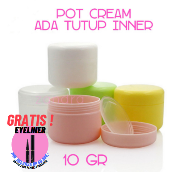 Jual Pot Cream 10gr Ada Tutup dalam 10g 10gram 10 g gr gram wadah jar ...