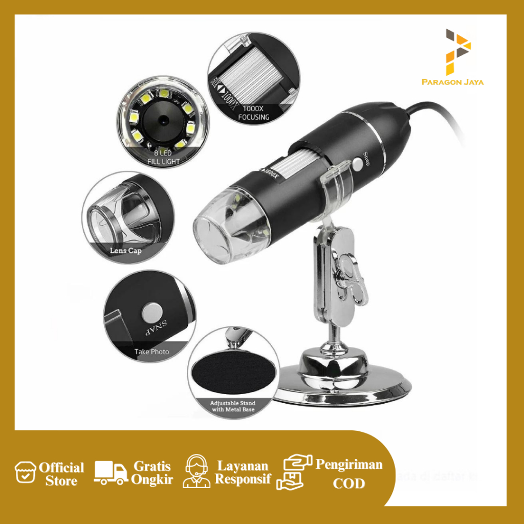 Jual Microscope Endoscope 1600x USB Digital Mikroskop Endoskop LED ...