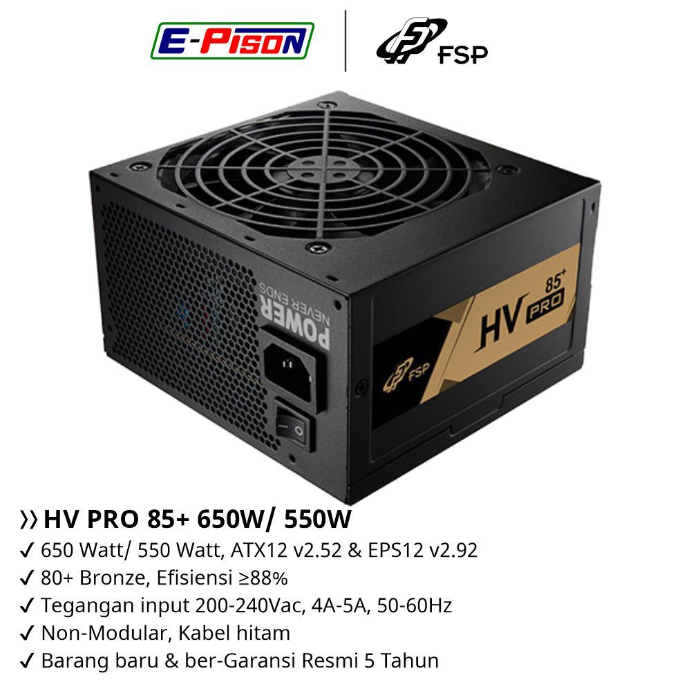 Jual PSU 650 watt 80Plus Bronze FSP HV PRO 85+ 650W Power Supply Komputer | Shopee Indonesia