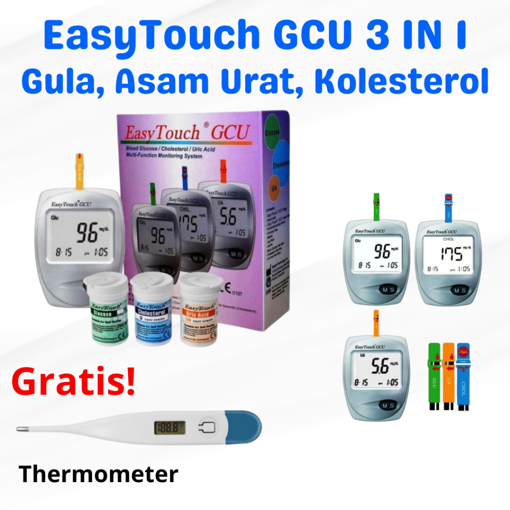 Jual Easy Touch GCU / Alat Cek Darah 3in1 - Cek Gula Darah Kolesterol ...