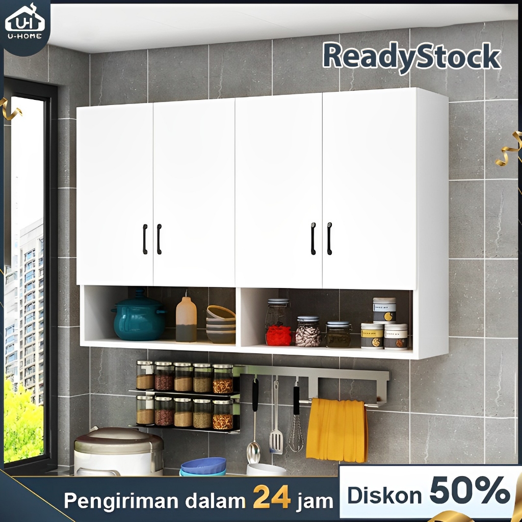 Jual kitchen set atas 4 pintu minimalis 120CM Rak dapur dinding gantung ...
