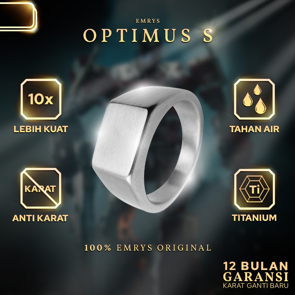 Jual BUY 1 FREE 1 GIFT Emrys Premium Ring Optimus S Real Titanium Anti ...