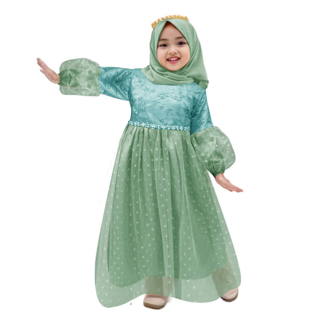 Jual Gamis anak perempuan Meliana 2-11thn / gamis brukat / baju muslim ...