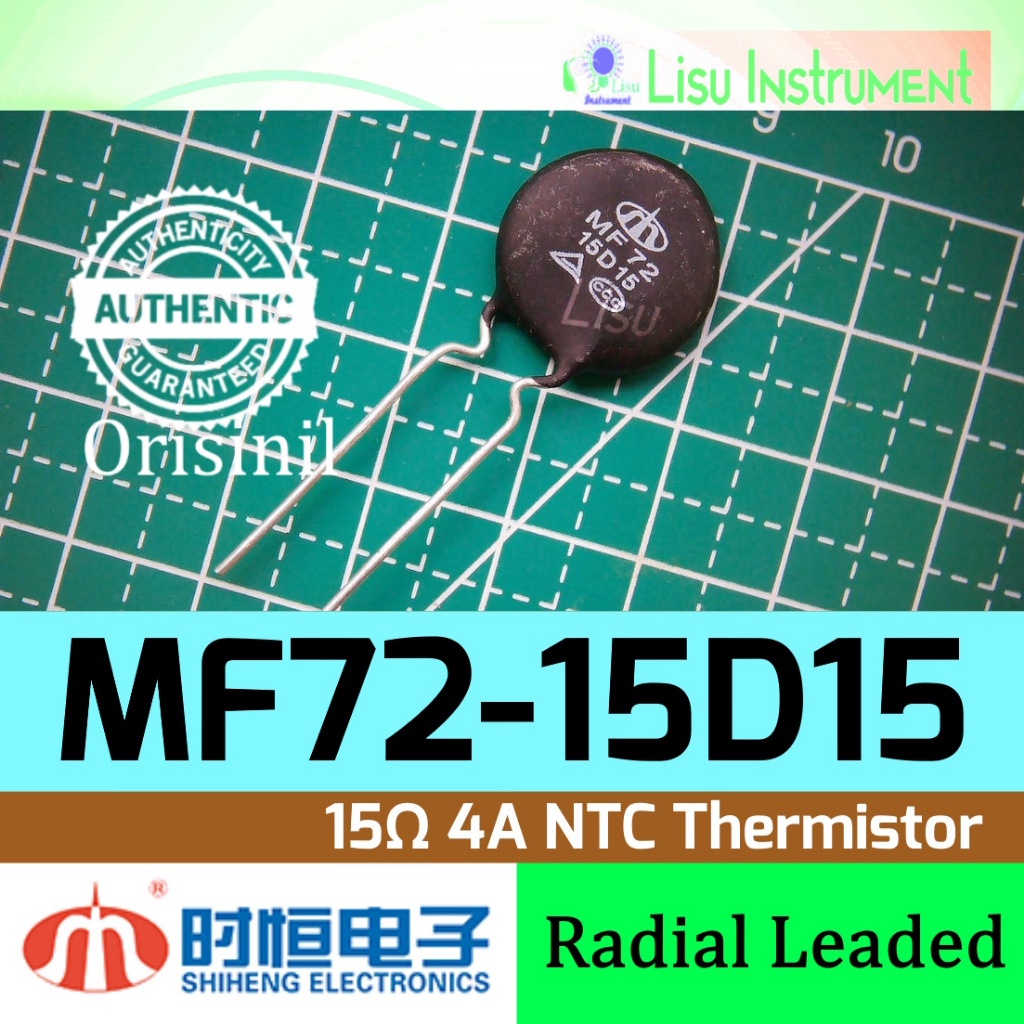 Jual MF72 15D15 15Ω 4A ±20% NTC Thermistor MF72-15D15 Radial Leaded ...