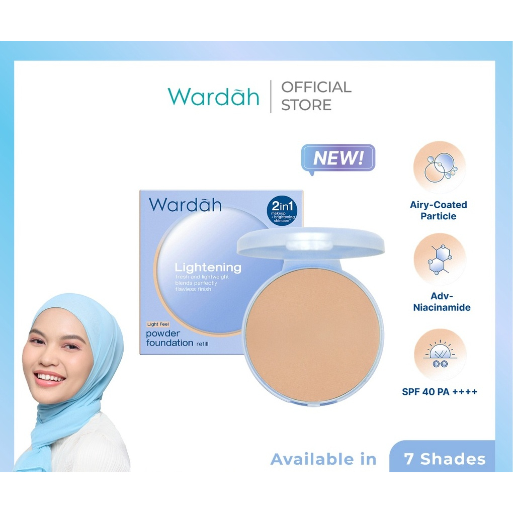 Jual WARDAH Lightening Powder Foundation Light Feel Two Way Cake - TWC ...