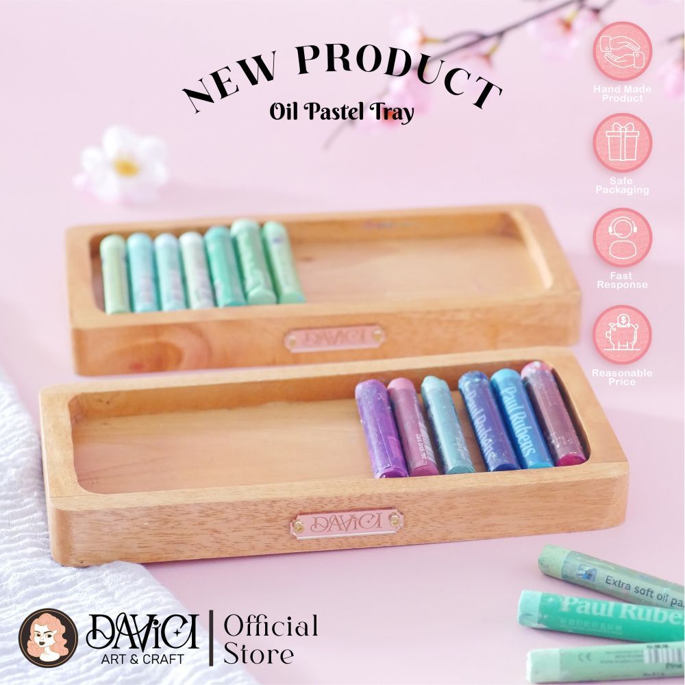 Jual DAVICI ART & CRAFT Oil Pastel Tray / Organizer Crayon Kayu ...