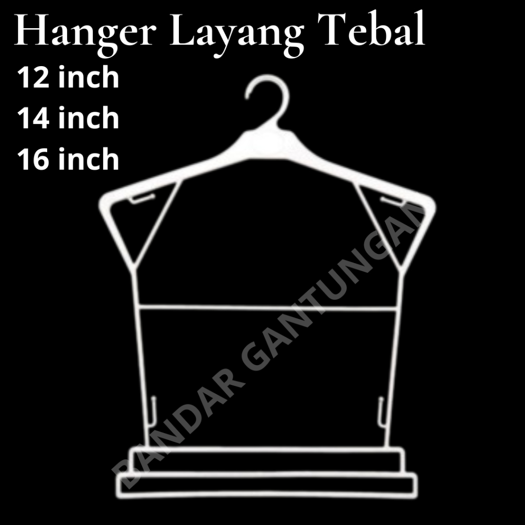 Jual (12 PCS) Hanger Layang JU Anak Dewasa Tanggung Gantungan Plastik ...