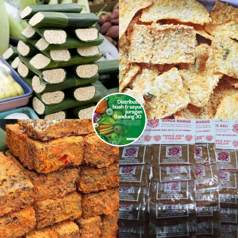 Jual Tempe daun fresh/oncom bandung/tauco sachet/kripik tempe khas ...