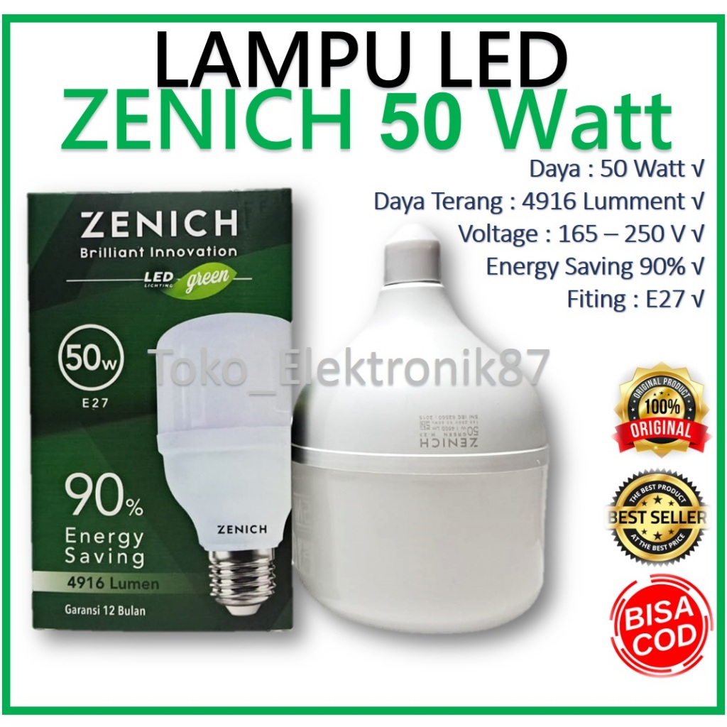 Jual Lampu Led Tabung Zenich 50 watt Lampu Led 50w | Shopee Indonesia