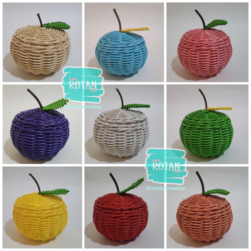 Jual Tempat permen bentuk apel rotan sintetis | Shopee Indonesia