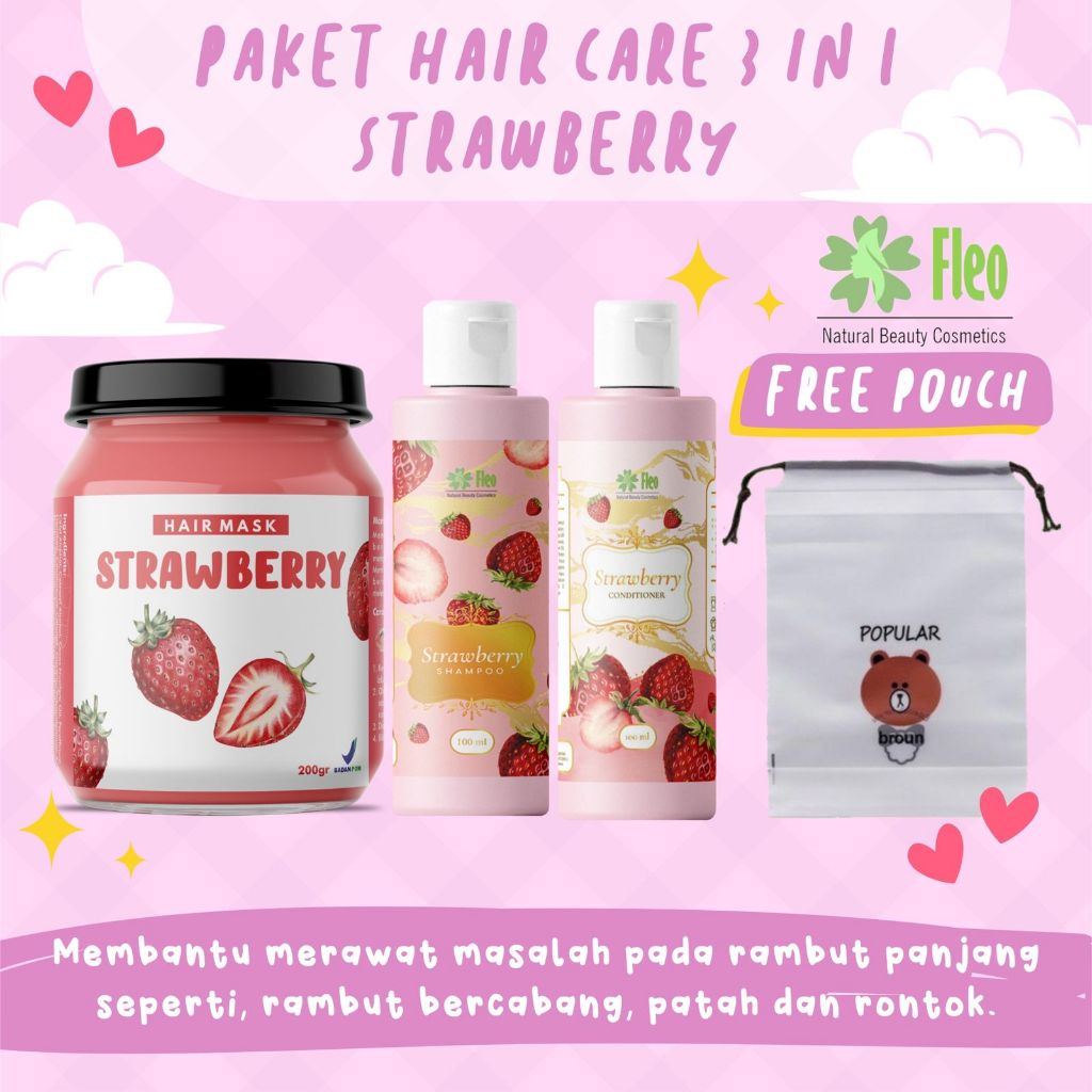 Jual [BPOM] PAKET HAIR CARE 3IN1 FREE POUCH / HAMPERS HAIR MASK ...
