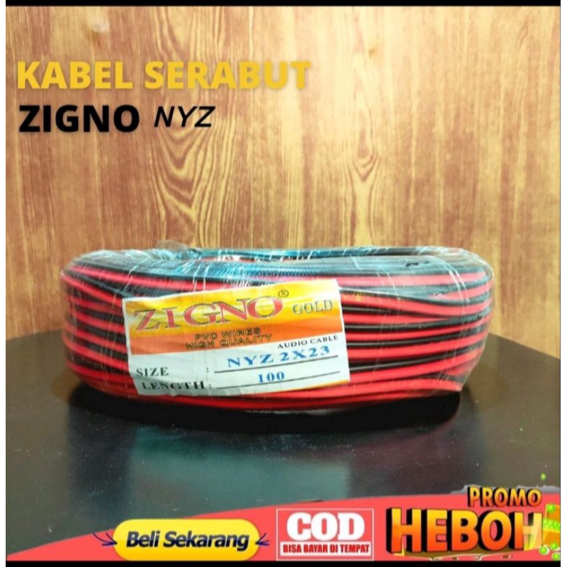 Jual KABEL LISTRIK SERABUT ZIGNO NYZ 2x23 100 yard kualitas premium dan ...