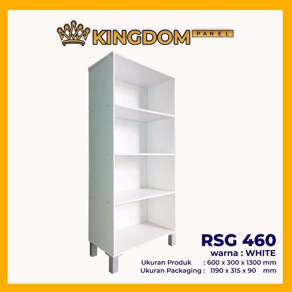 Jual Lemari Rak Buku Serbaguna KUAT KOKOH Partikel Kayu 4 Susun PUTIH ...
