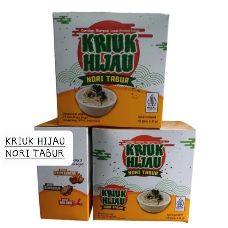 Jual Kriuk Hijau Nori Tabur (1 Box Isi 12 Sachet) | Shopee Indonesia