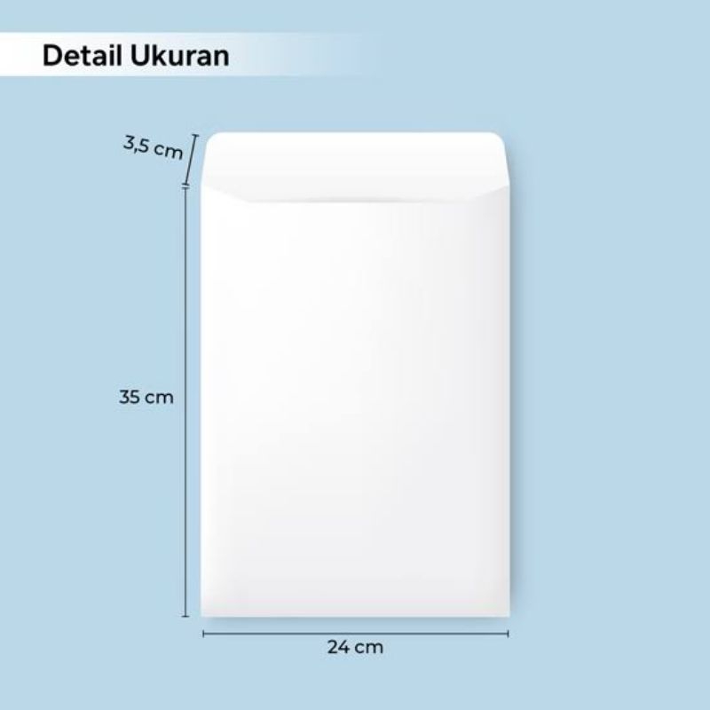 Jual 100 PCS BUSINESS WHITE PLAIN ENVELOPE F4 MAP AMPLOP PUTIH FOLIO ...