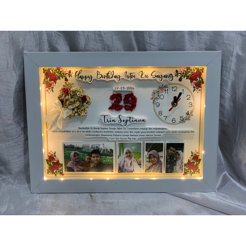 Jual flower in frame pop up frame kado ulang tahun ultah anniversary ...