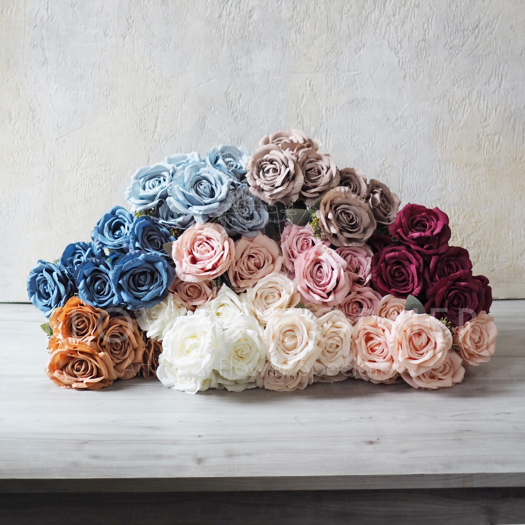 Jual Bunga Artificial Blooming Rose 7 Kuntum (B23197) | Shopee Indonesia