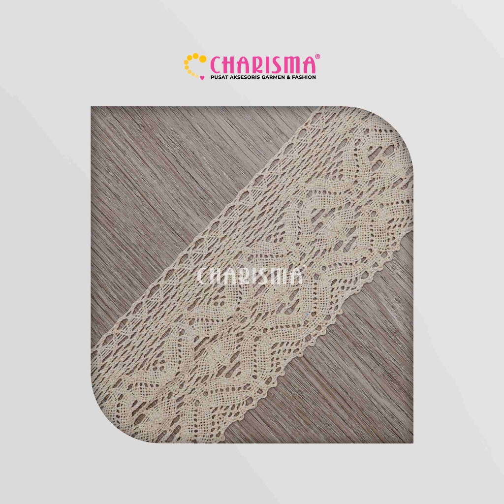 Jual Charisma Renda Kait / Renda Rajut Cream - Lebar 10 cm/ Variasi A0061 / Harga per 1 Yard ...
