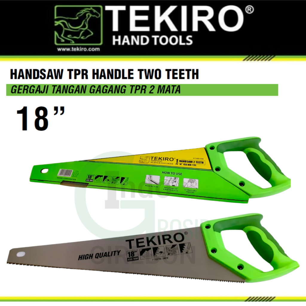 Jual TEKIRO Gergaji Kayu 2 Mata 18 Inch Handsaw 2 Teeth Gergaji Bambu ...