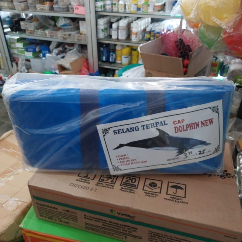 Jual SELANG DRIP IRIGASI TERPAL + PLASTIK PE 3 dim (15 CM x 25 meter) NEW DOLPHIN | Shopee Indonesia