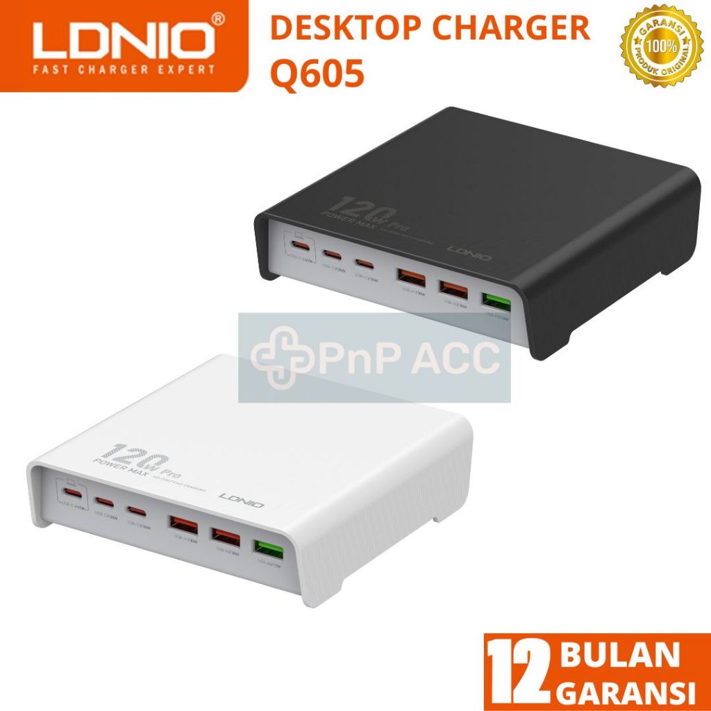 Jual LDNIO Desktop Charger Q605 120W 3 USB C 3 USB A Fast Charging | Shopee Indonesia