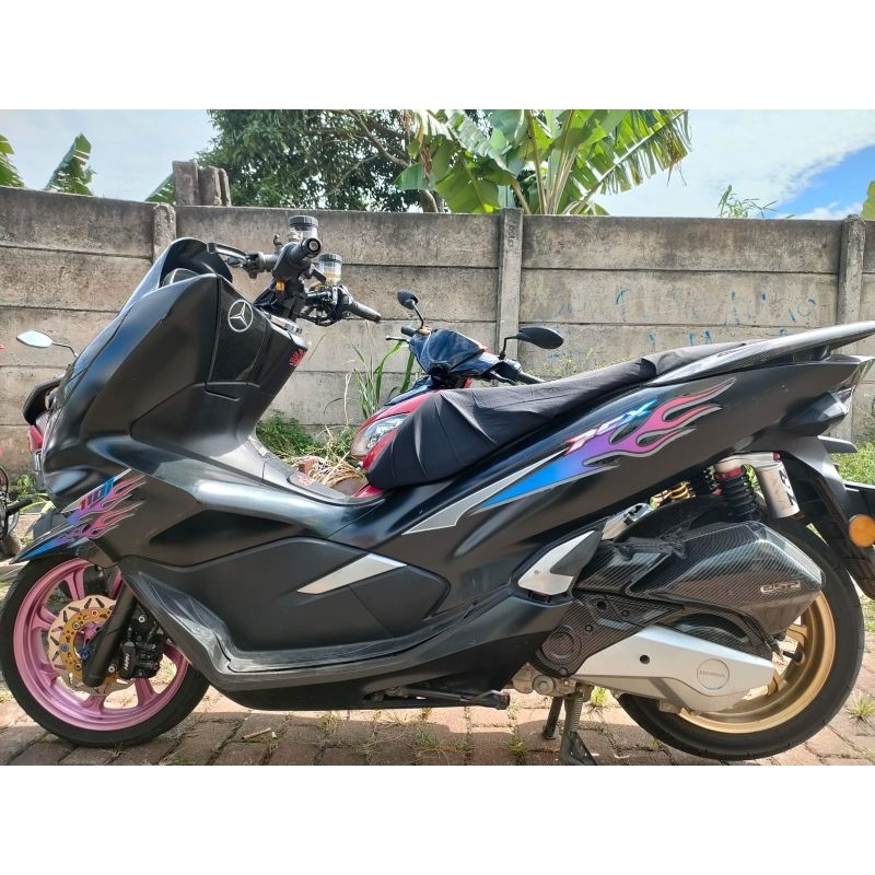 Jual STRIPING STICKER HONDA PCX TRANSPARAN MOTIF API RAINBOW | Shopee ...