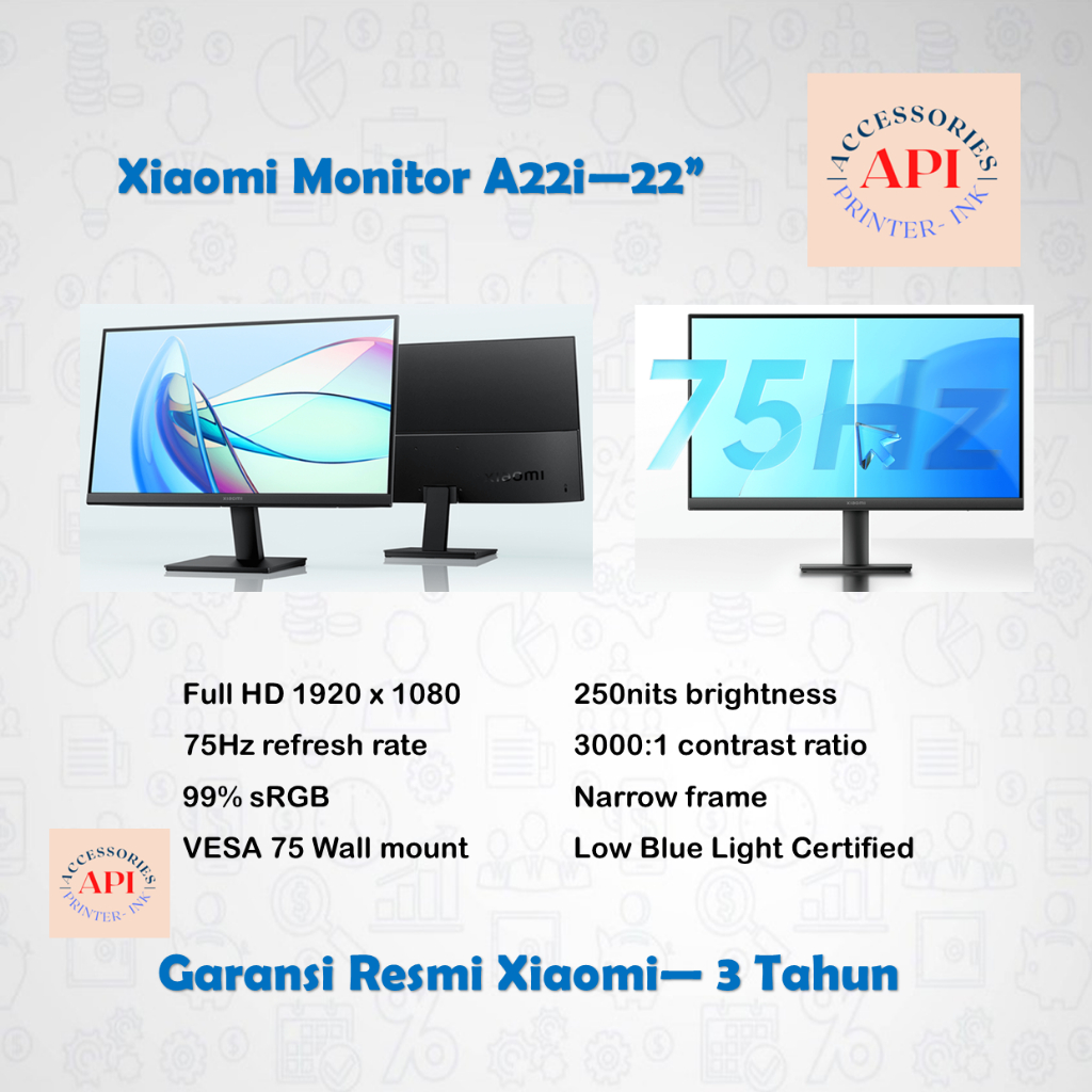 Jual Xiaomi Monitor A22i A 22i - 22" 22 inch Full HD 75Hz VA Panel ...
