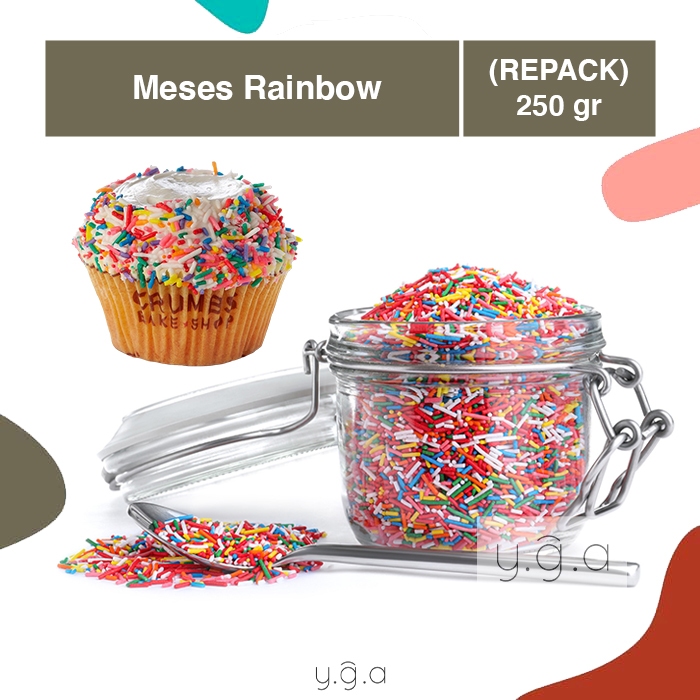 Jual Meses Rainbow (REPACK) 250gr / Meses Warna Warni / Sprinkle ...
