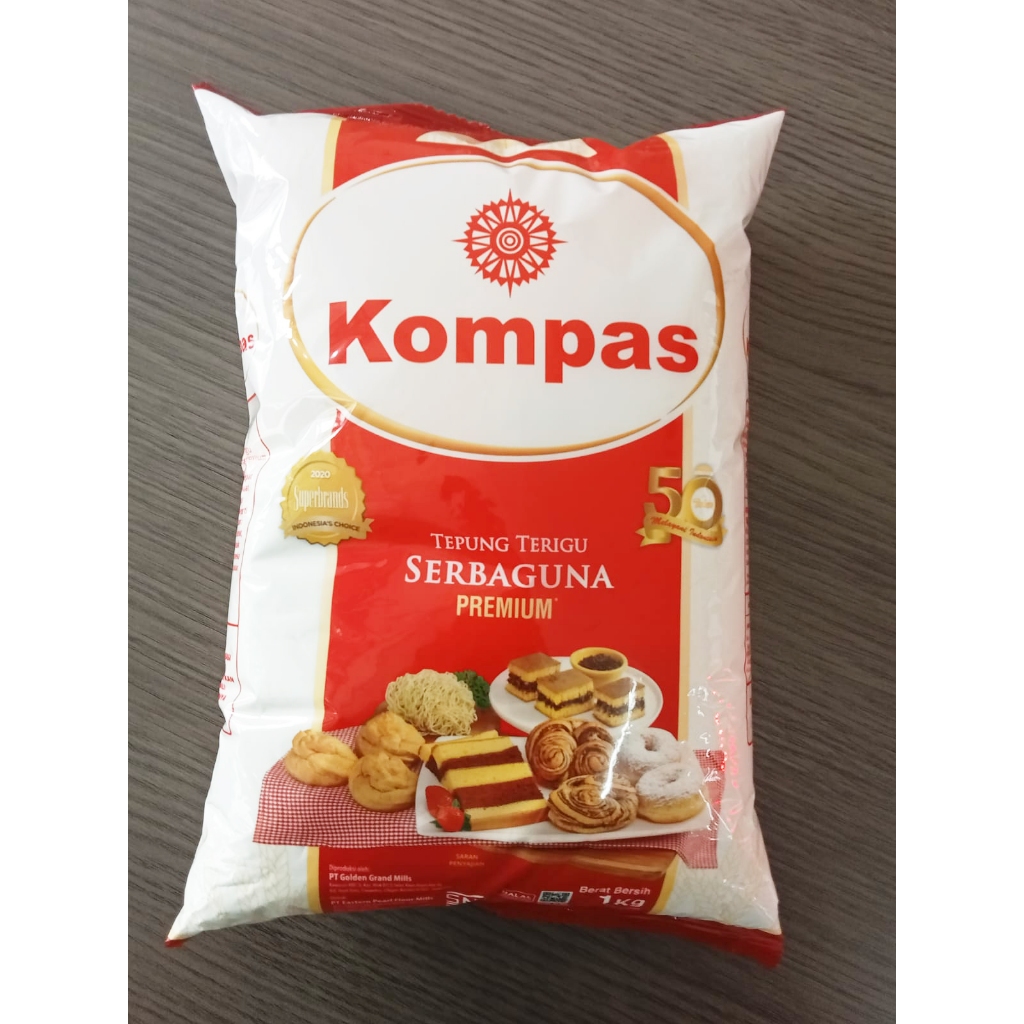 Jual KOMPAS Tepung Terigu Serbaguna Premium - Protein Sedang 1 kg ...