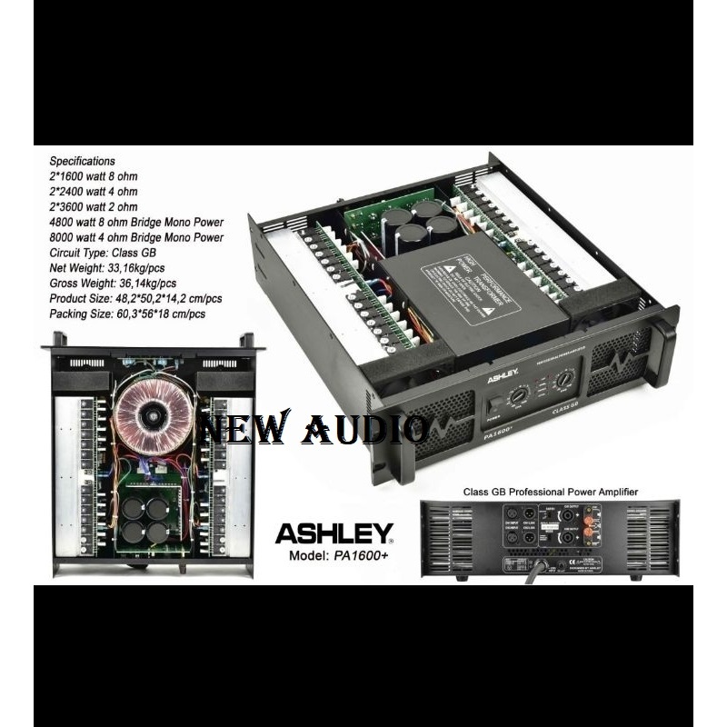 Jual Power Amplifier ASHLEY PA1600/PA 1600 PLUS Clas GB ORIGINAL ...