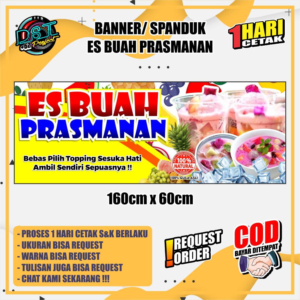 Jual BANNER / SPANDUK ES BUAH PRASMANAN 160 X 60 | Shopee Indonesia