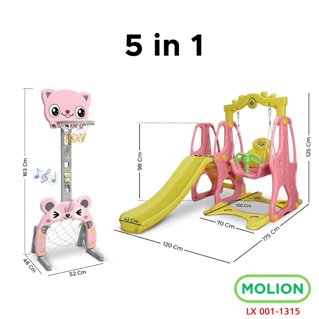 Jual MOLION SNI Perosotan Ayunan Set Anak Karakter Mainan Seluncuran ...