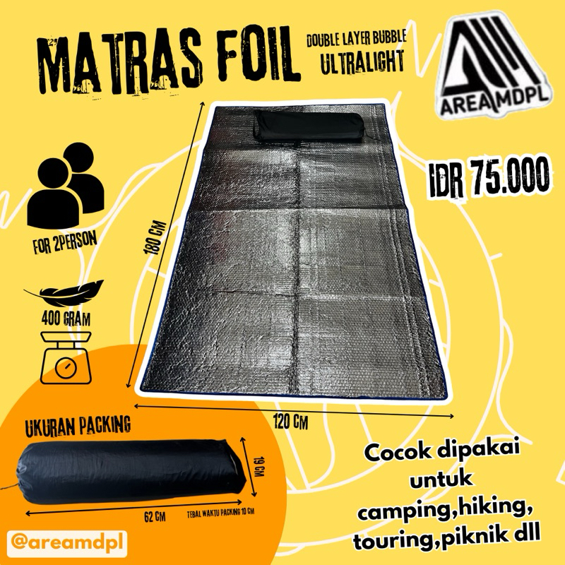 Jual Matras foil buble double side bubble ultralight ringan cocok untuk ...
