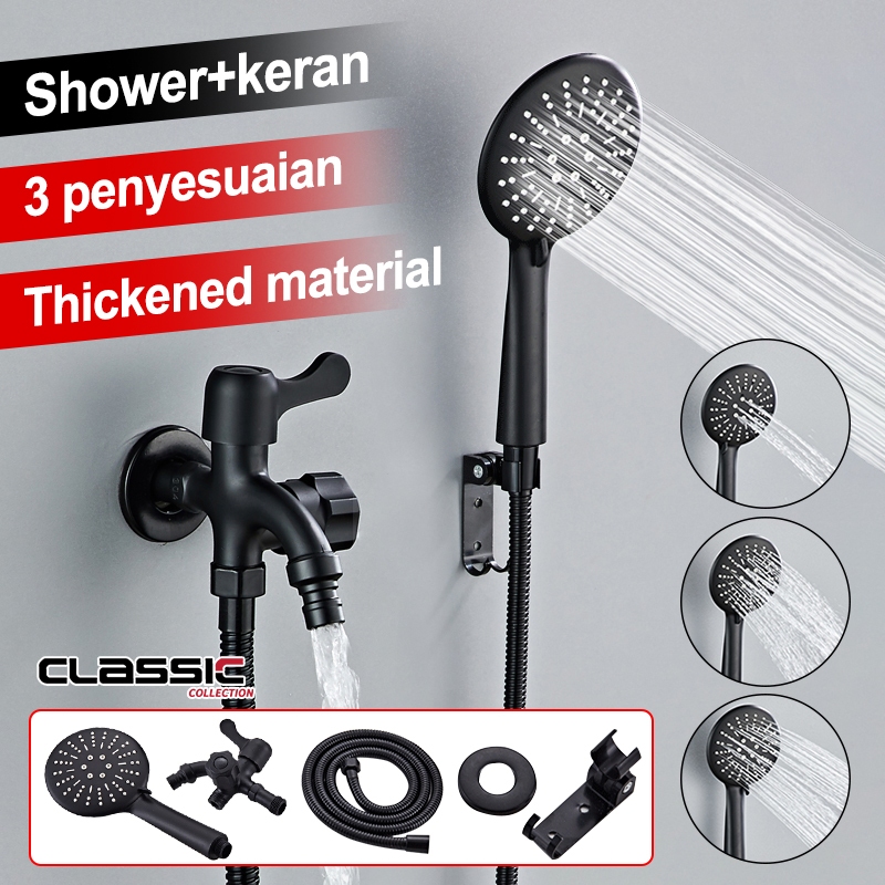 Jual Paket Shower / Shower Mandi / paket shower hitam / kran cabang ...