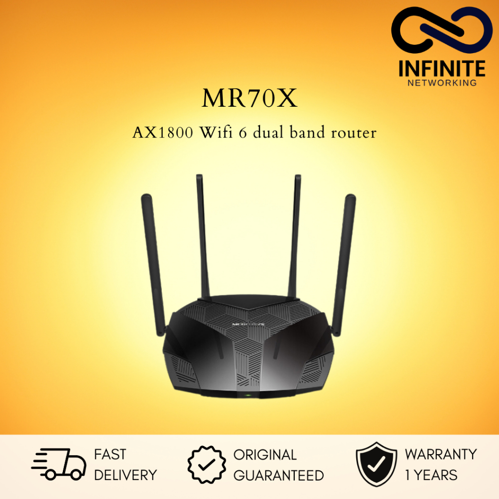 Jual MERCUSYS MR70X AX1800 Dual-Band WiFi 6 Router | Shopee Indonesia