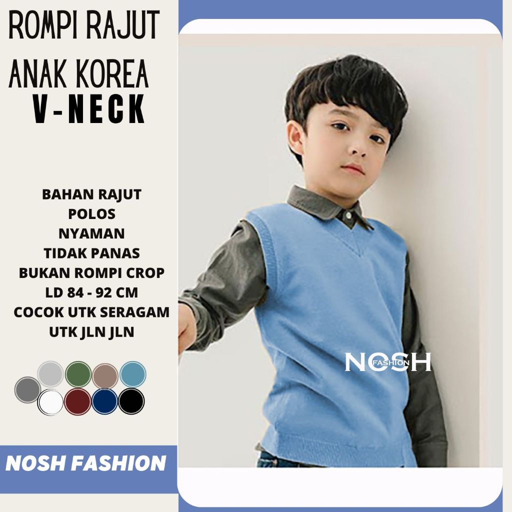 Jual Rompi Rajut Anak Korea Style Ian 10 Tahun – 17 Tahun / Rompi Anak ...