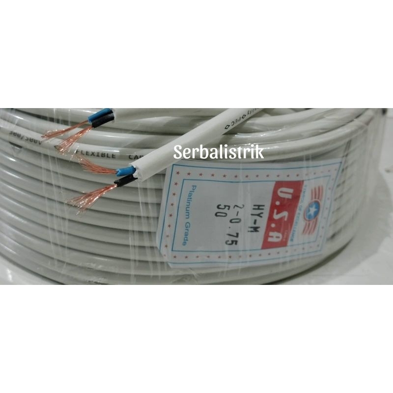 Jual Kabel listrik serabut 2x0.75 Putih USA permeter | Shopee Indonesia