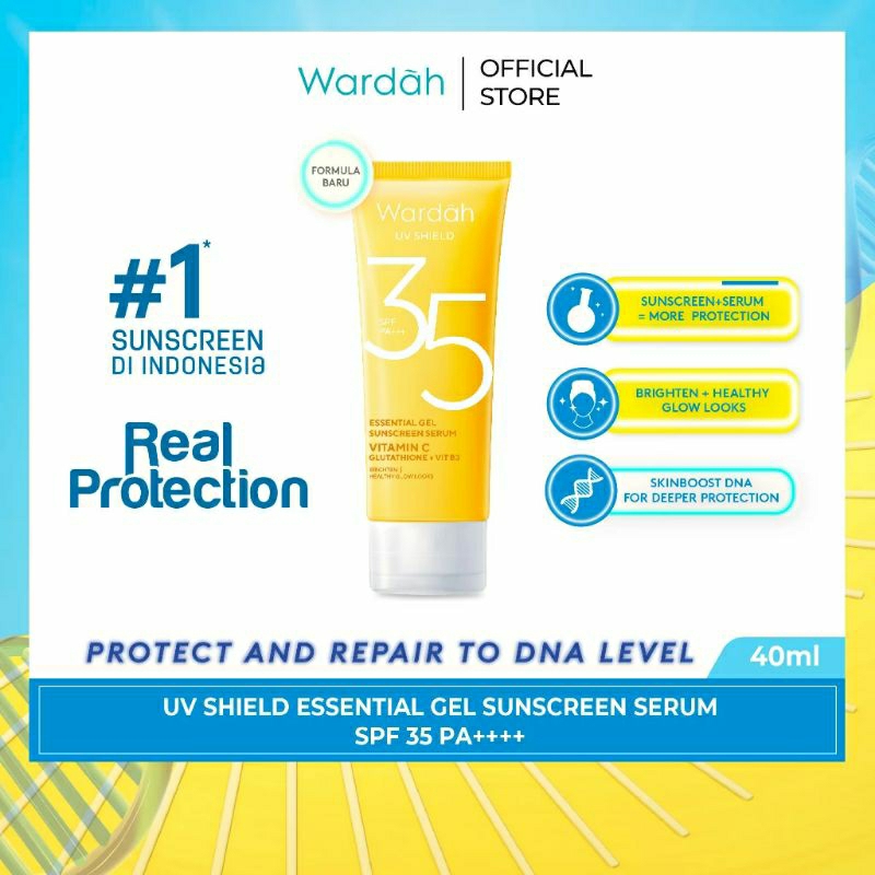 Jual WARDAH Sunscreen SPF 35 PA++++ Real Protection 40ml | Shopee Indonesia