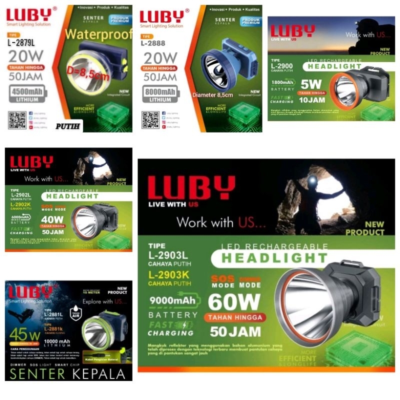 Jual Senter Kepala Luby 2903 / 2902 / 2881 /2879 / 2900 /2899 / 2876 /2877/ 2871 / 2875 / 2868 ...