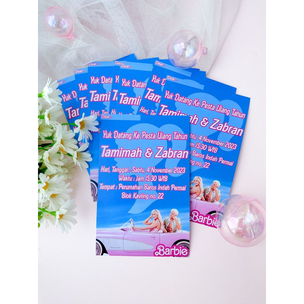 Jual Barbie & Ken Kartu Undangan Ulang Tahun / Birthday Party ...