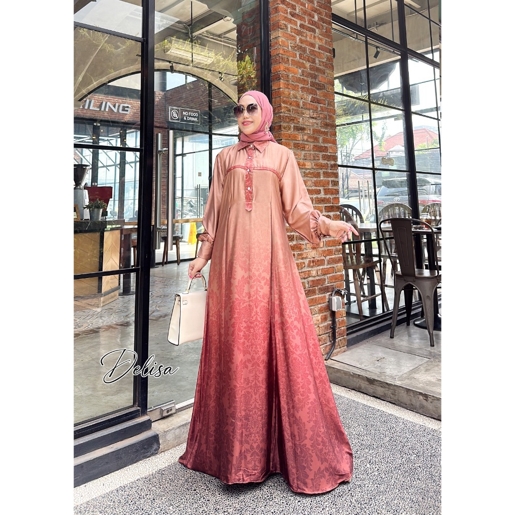Jual Zahira1808 Sale Cuci Gudang Delisa Gamis Bahan ArmaniSilk Ombre ...