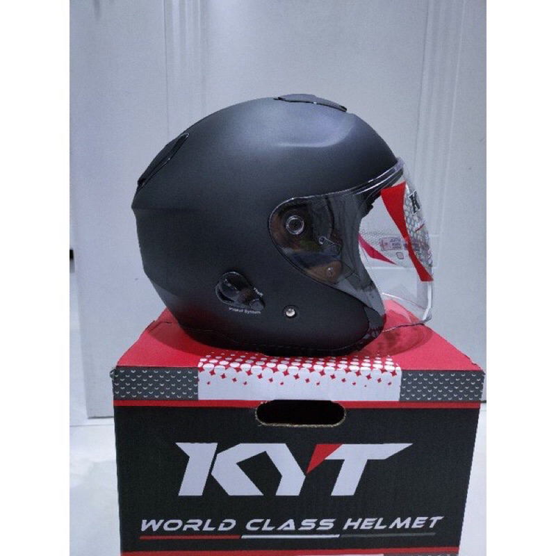Jual helm kyt kyoto R solid black doff | Shopee Indonesia