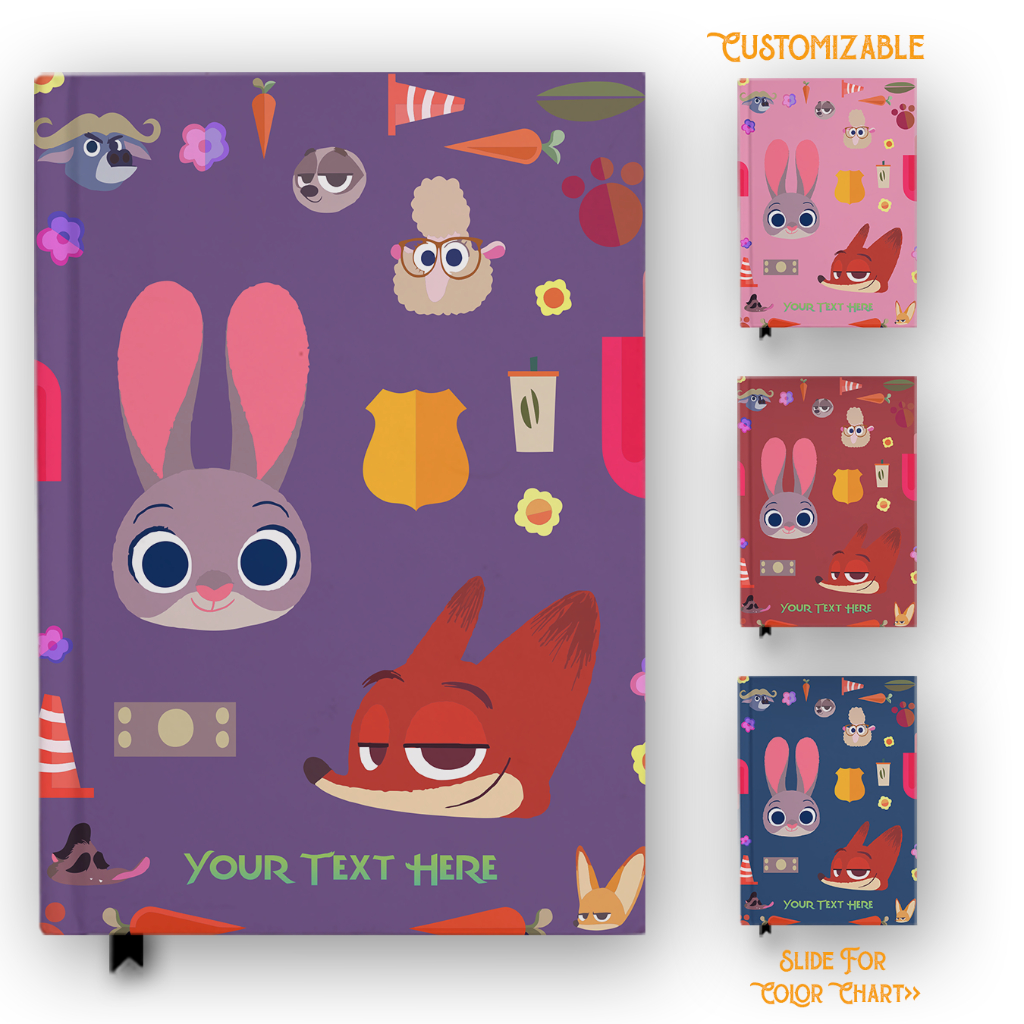 Jual Buku Catatan Notebook Zootopia 2 Judy Hoops Nick Wilde Custom Nama ...