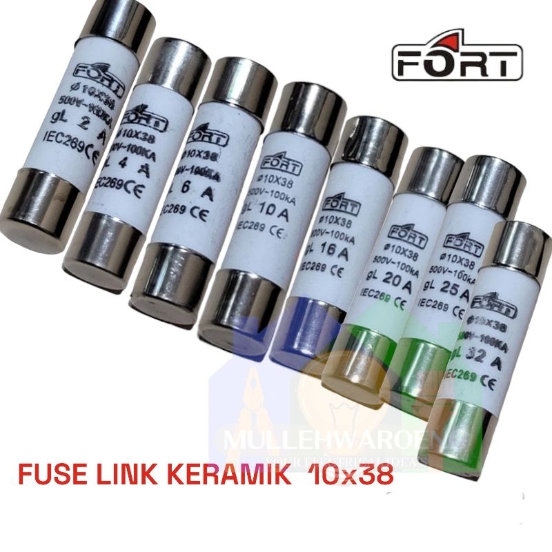Jual FUSE FORT 2A 4A 6A 10A 16A 20A 25A 32A SEKRING KERAMIK SIZE DIA 10 ...