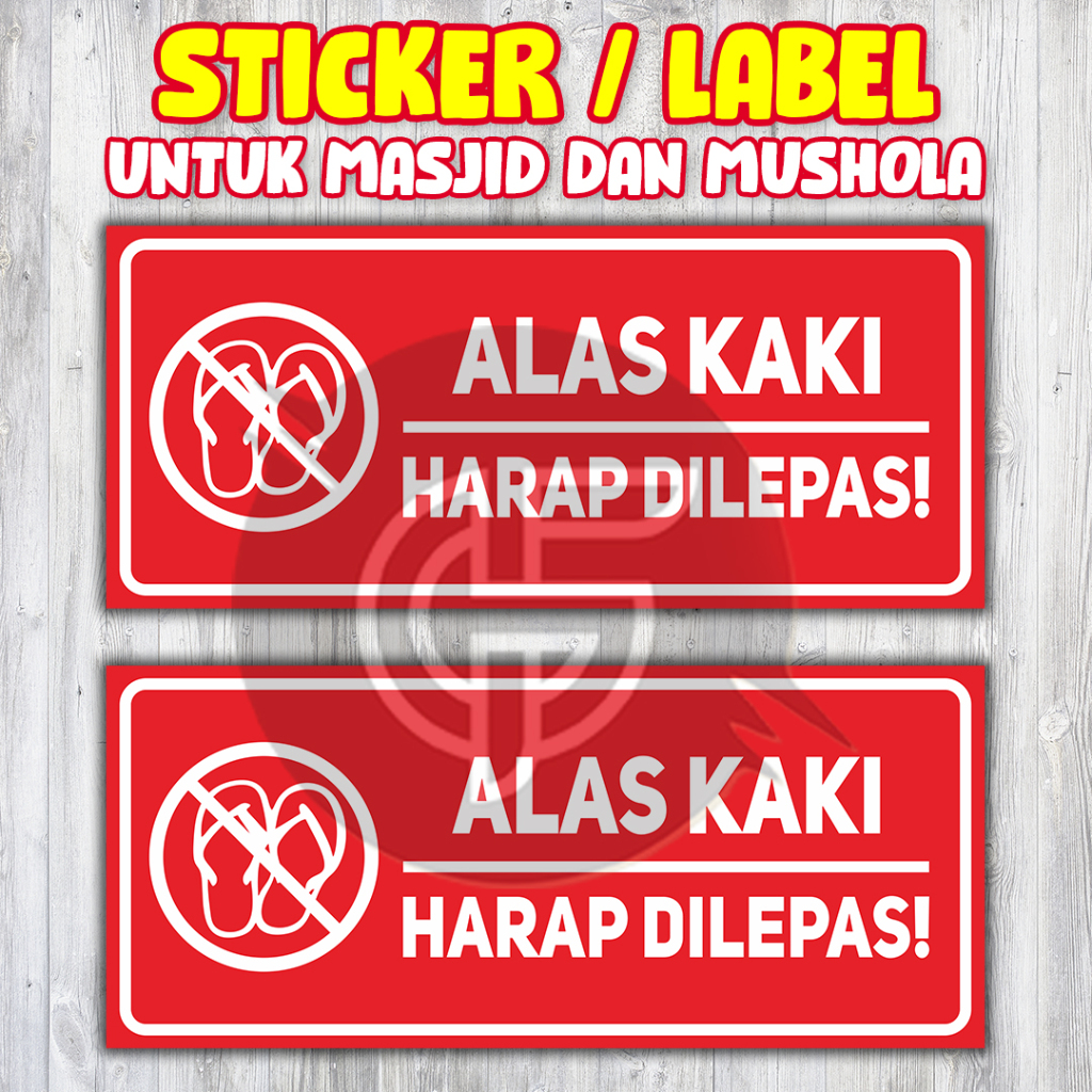 Jual STICKER LABEL ALAS KAKI HARAP DILEPAS UNTUK MUSHOLA DAN MASJID ...