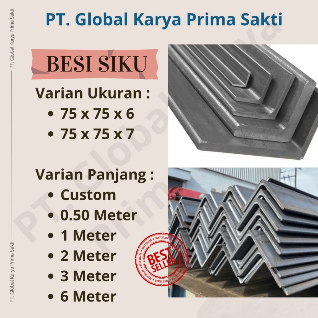 Jual Besi Siku 75 x 75 x 7 x 2 Meter | Shopee Indonesia